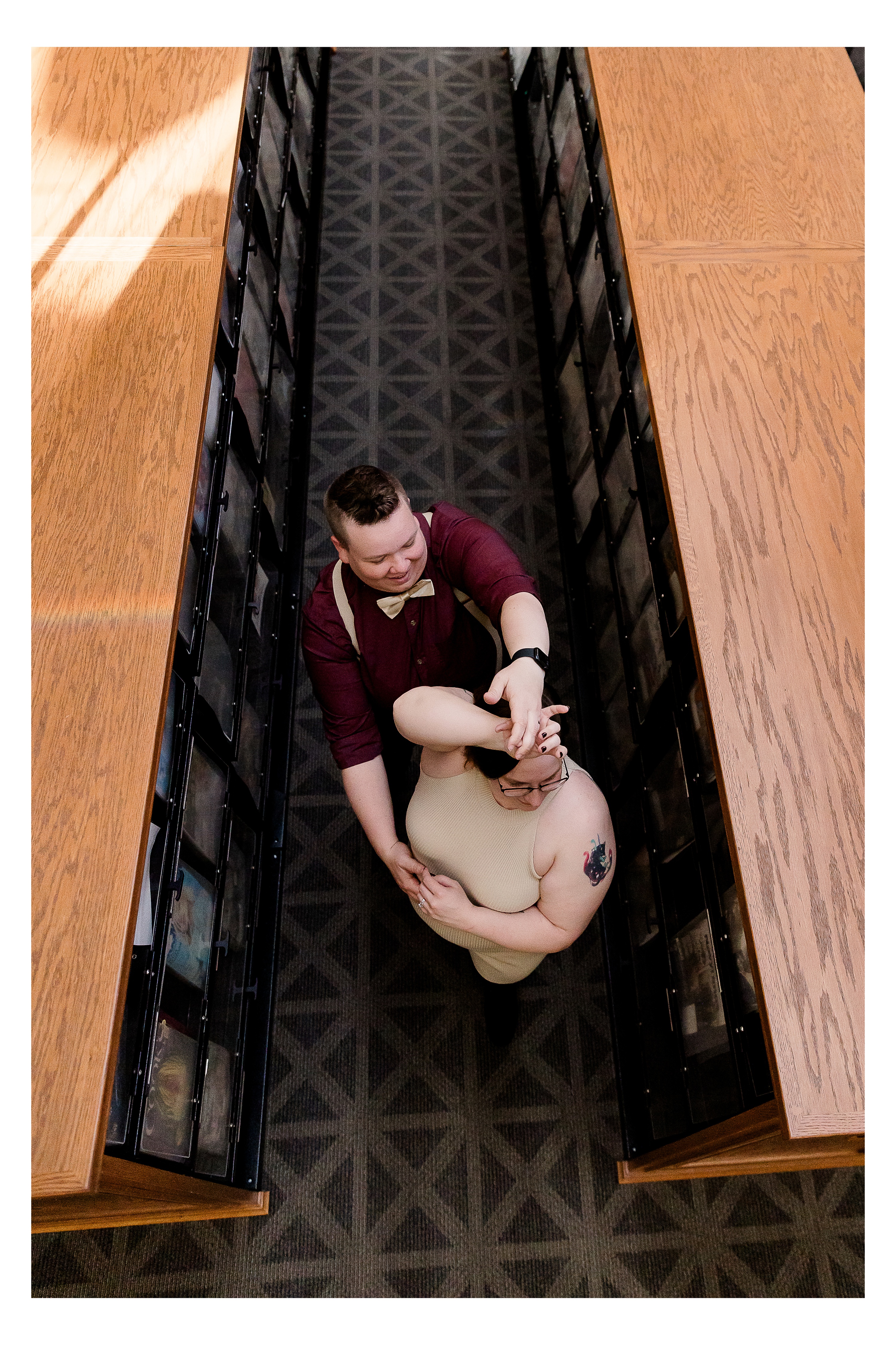 Jean + Liz | Sweet Carnegie Stout Library Engagement Session ...